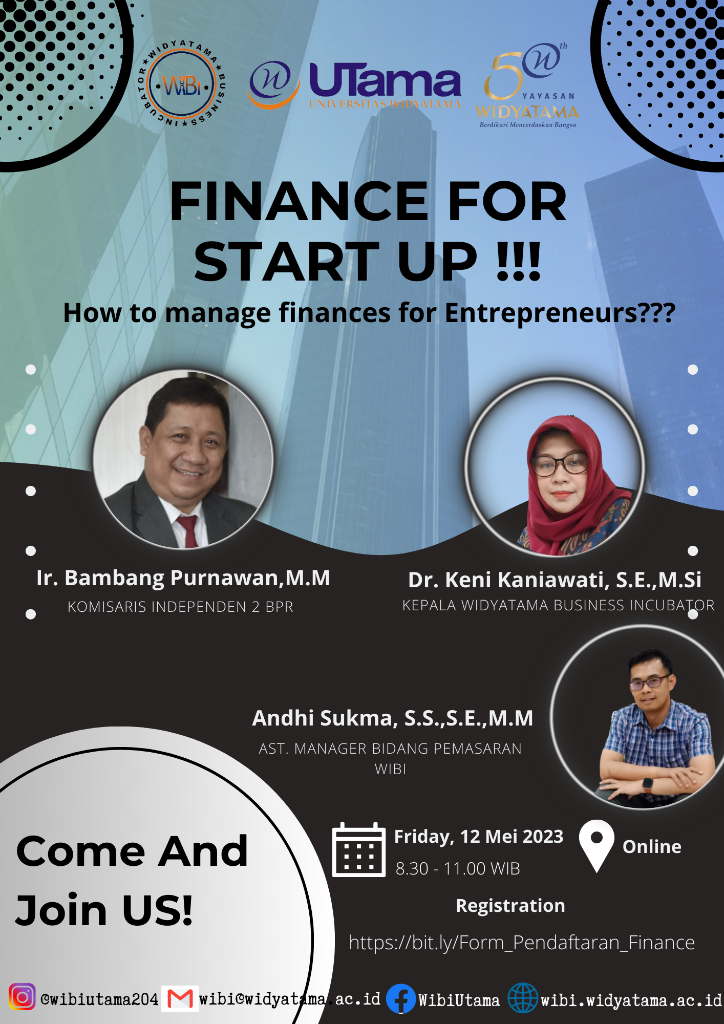 Training Series Finance For Startup - WIDYATAMA BUSINESS INCUBATOR